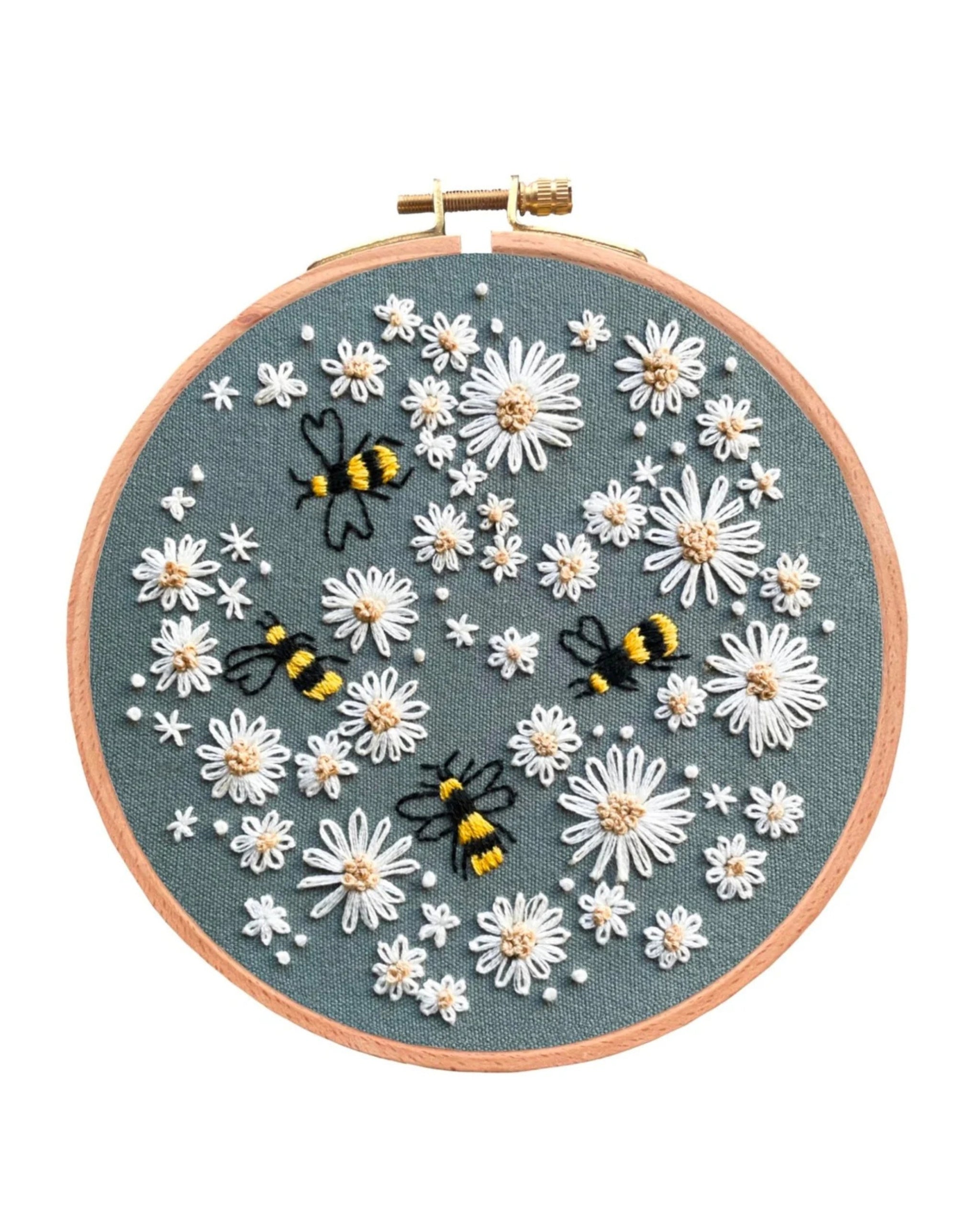 Busy Bumble Bees Embroidery Kit - Best way to Learn Embroidery