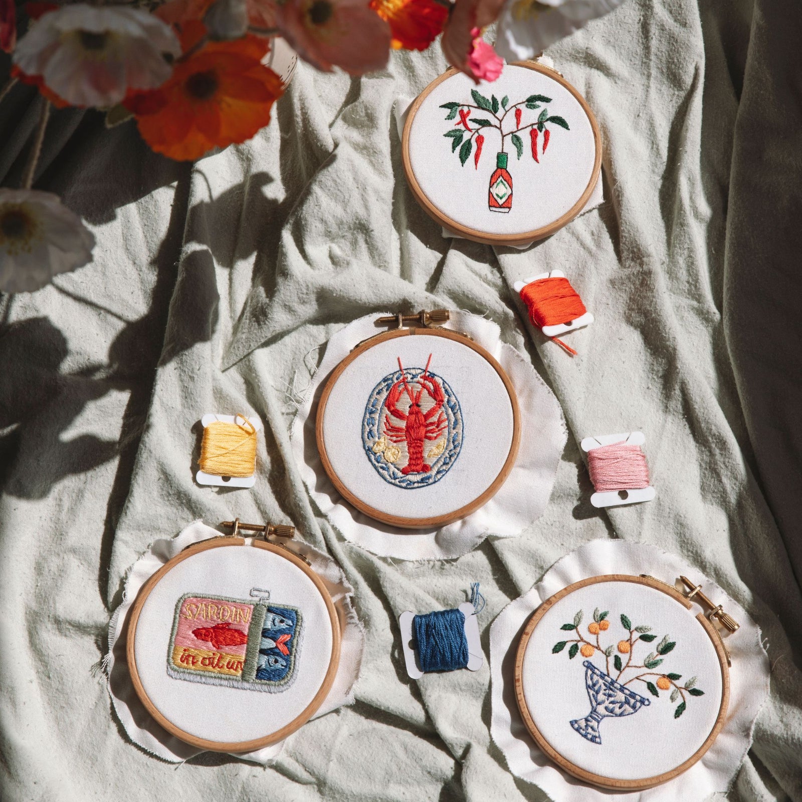 Mini Embroidery Kits (4" hoops)